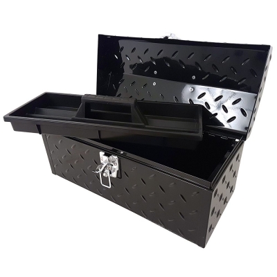 16" Hip Roof Steel Portable Tool Box - Powerbuilt Tools